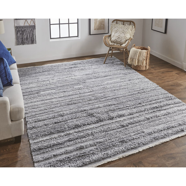 The Twillery Co.® Alline Handwoven Ivory/Dark Gray Area Rug | Wayfair