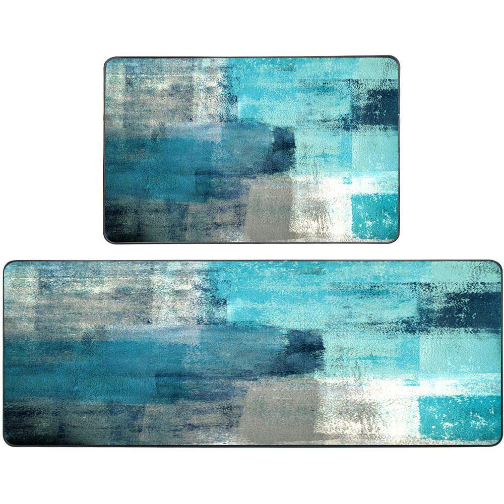 Wrought Studio™ Rugs For Kitchen Floor,Abstract Area Rug Turquoise And ...