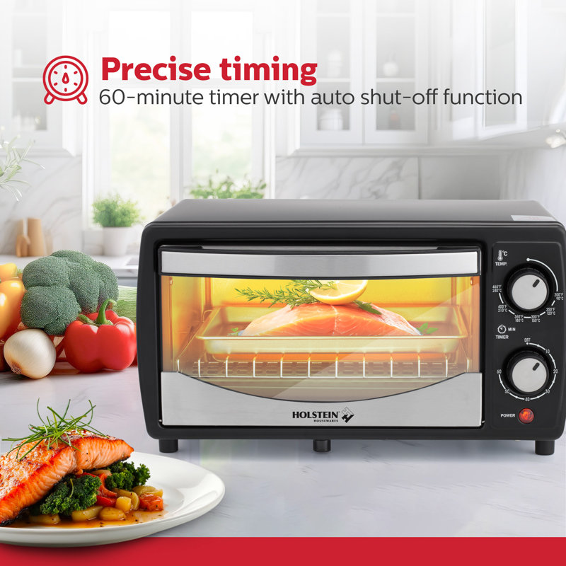 Holstein Housewares 4-slice Toaster Oven With Bake, Broil & Toast ...