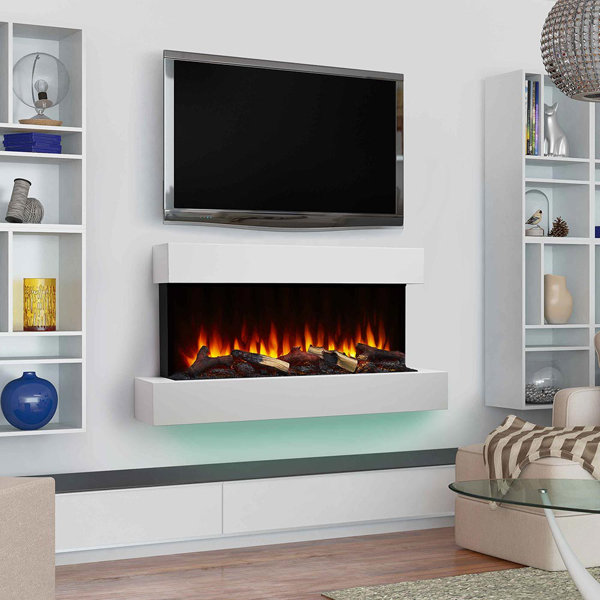 SimpliFire Format Floating Mantel Wall Mount Electric Fireplace ...