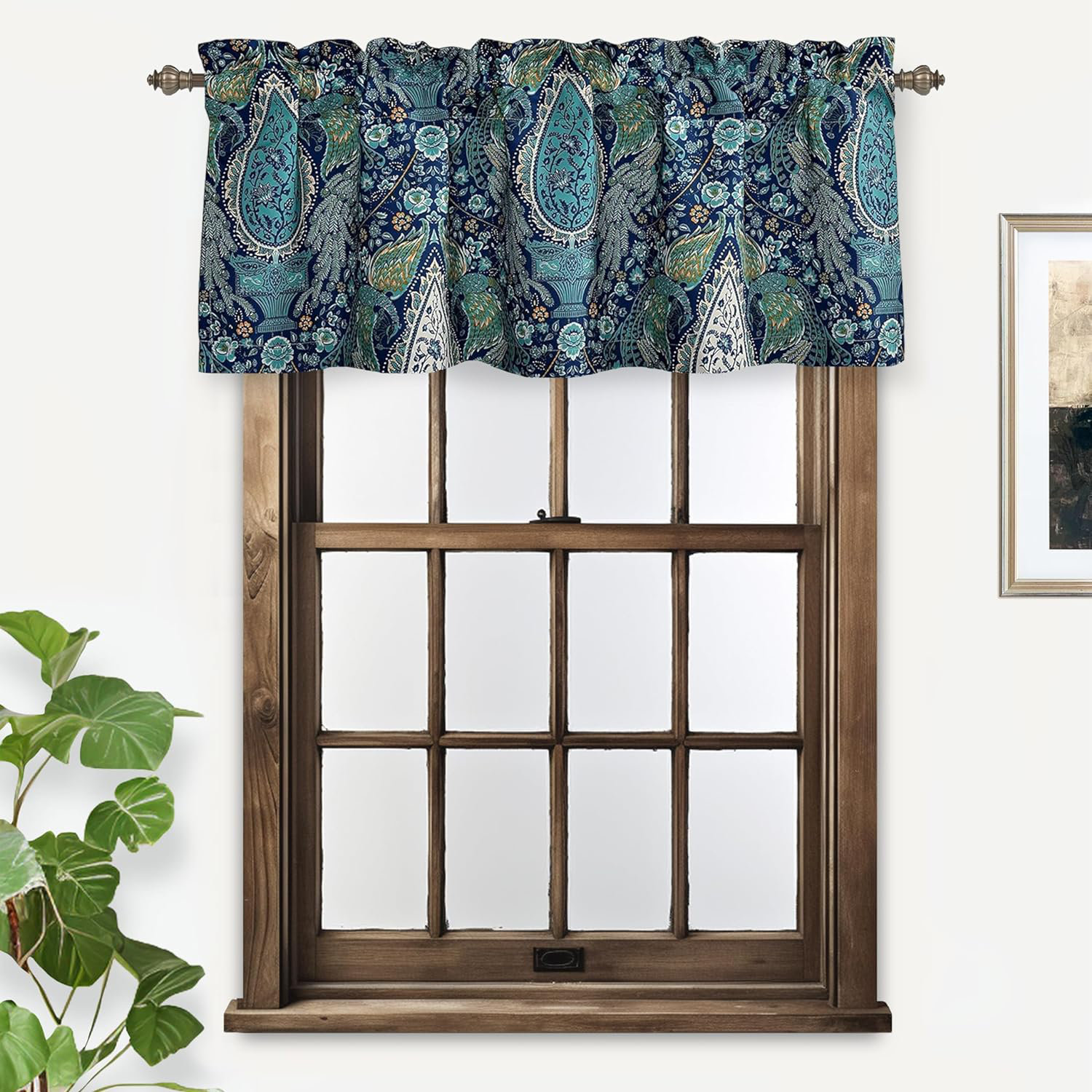 Bungalow Rose Kazim Floral Lined Blackout Kitchen Valance Tailored 52 ...