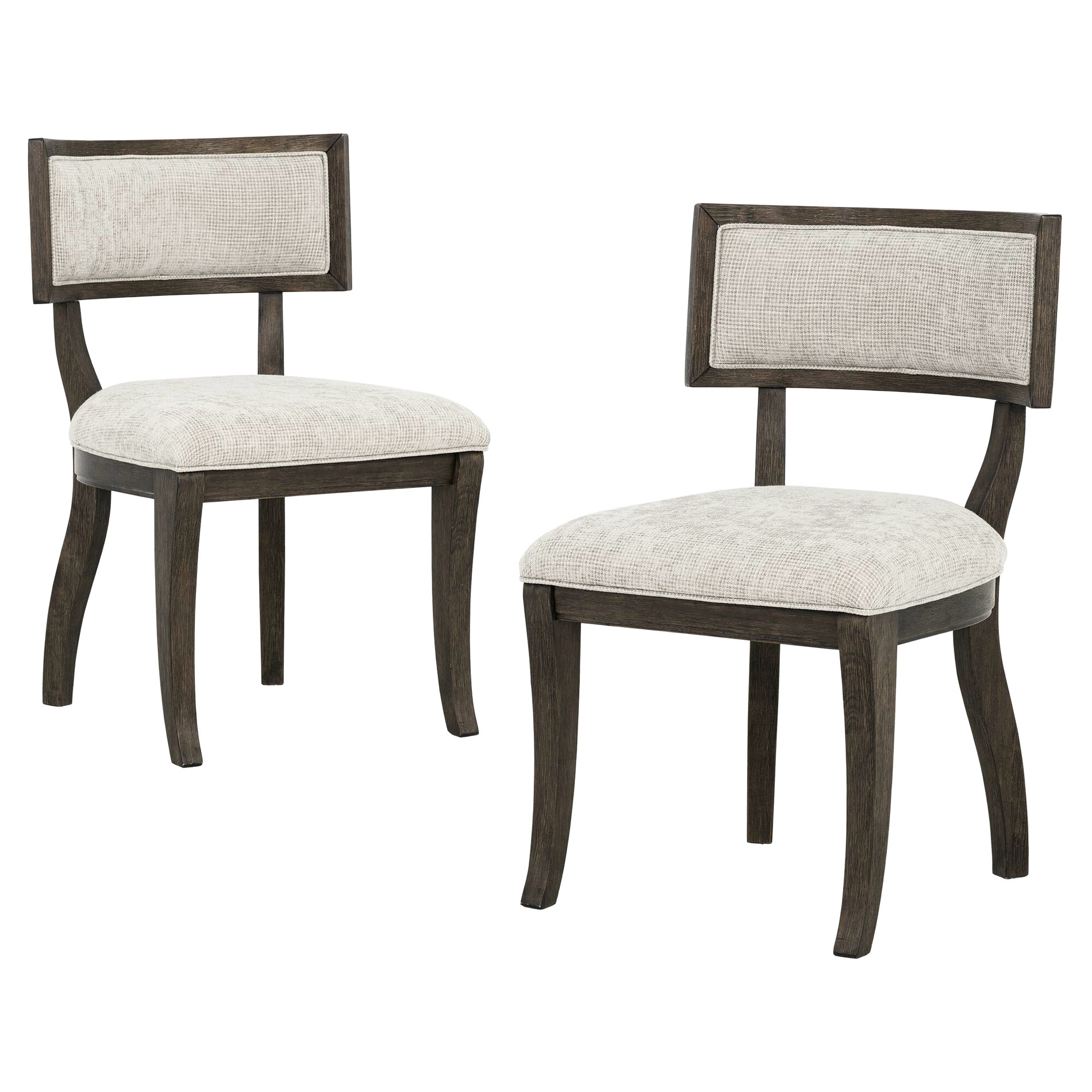 Wildon Home® Dining Chair Of 2 Having Upholstered Parts, Aged Brown Oak ...
