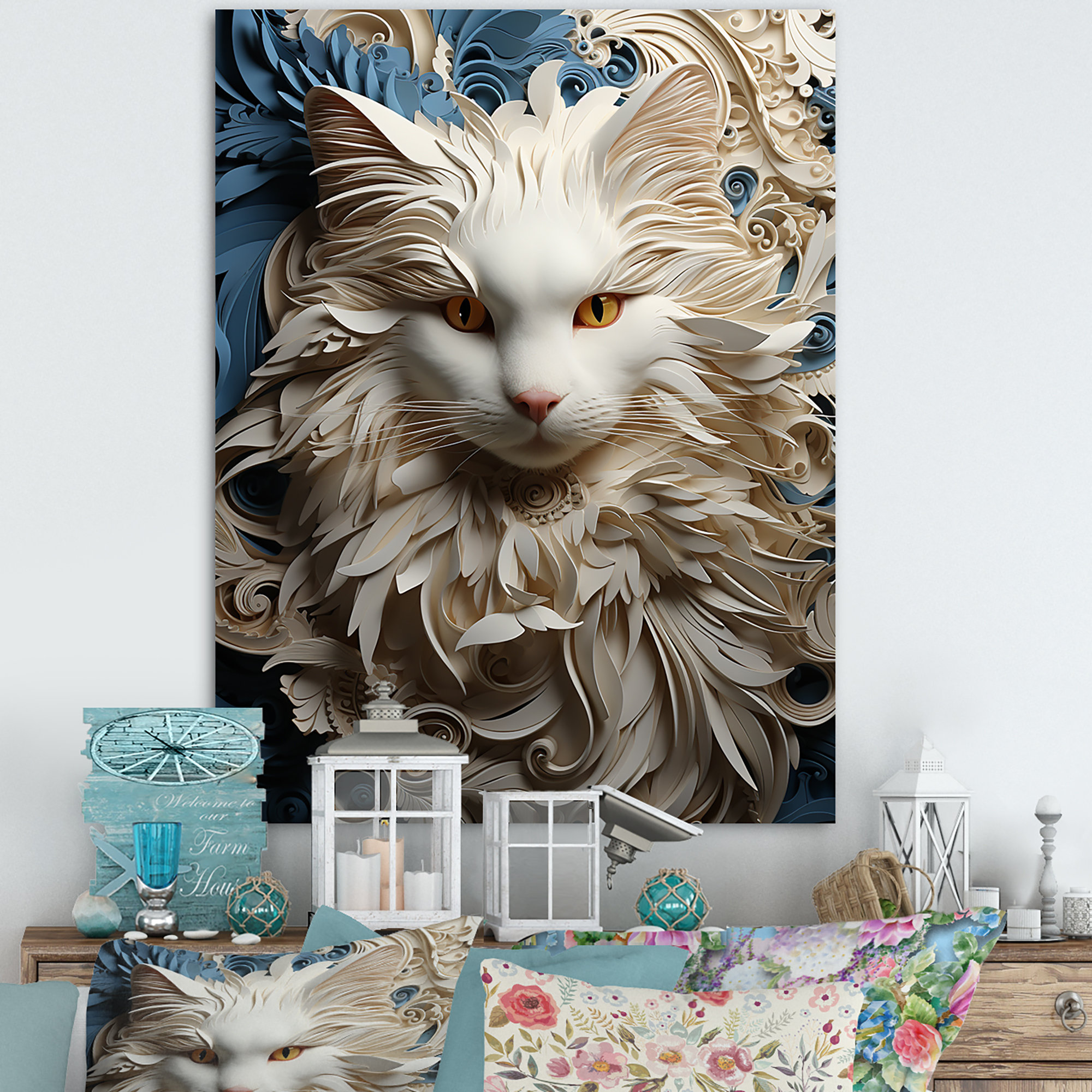 Design Art Persian Cat Purity Collage - Cat Wall Art Prints - Wayfair ...