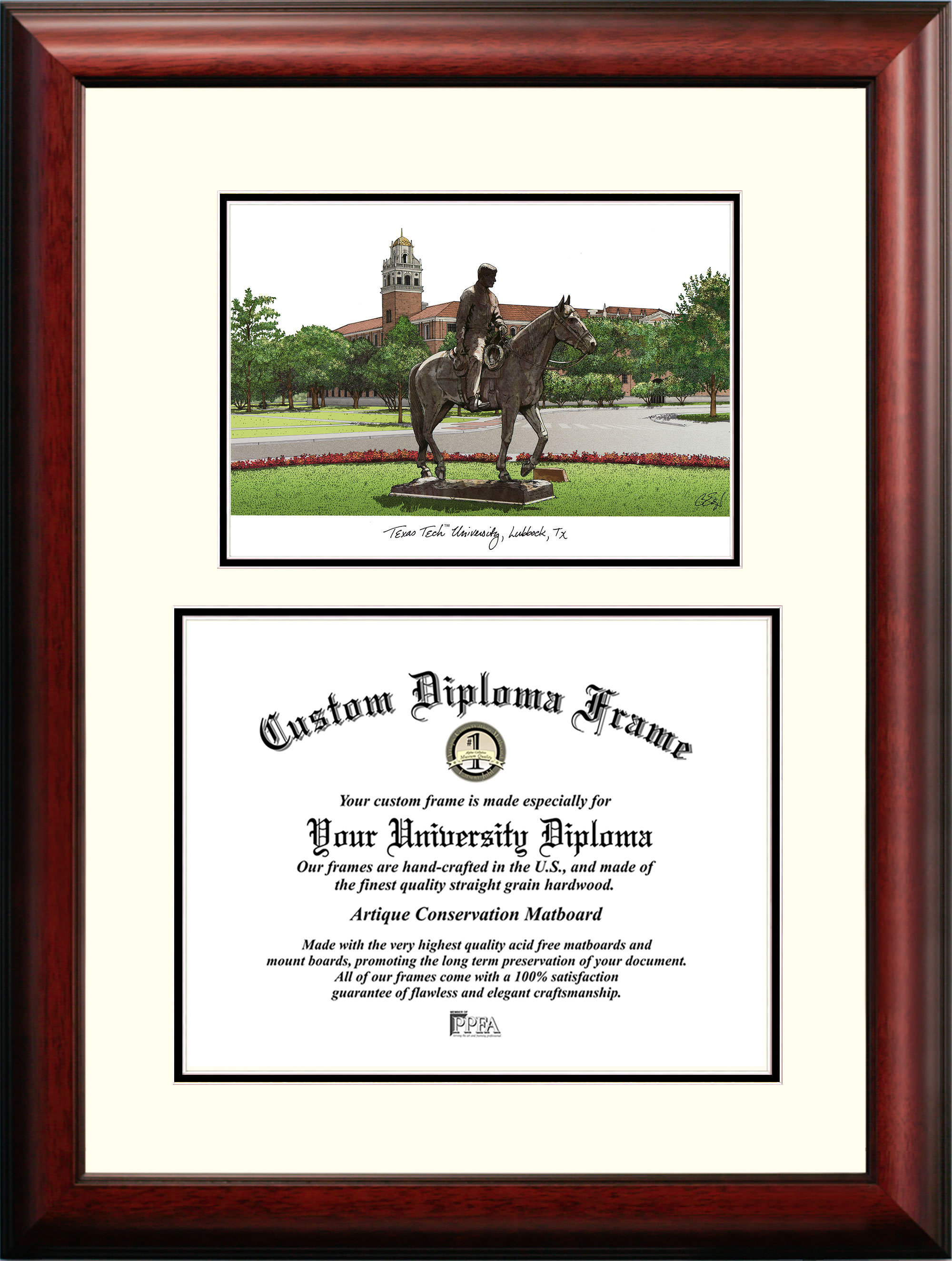 Campus Images NCAA Texas Tech Red Raiders Scholar Lithograph Diploma ...