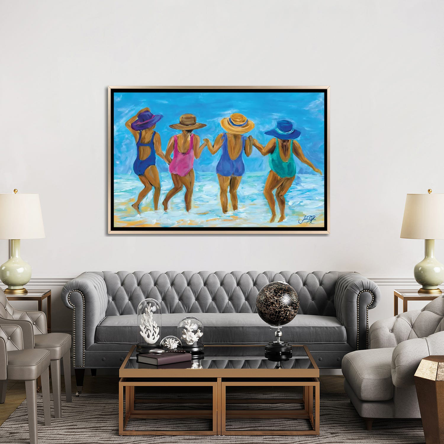 Rosecliff Heights Ladies On The Beach I On Canvas by Julie Derice Print ...