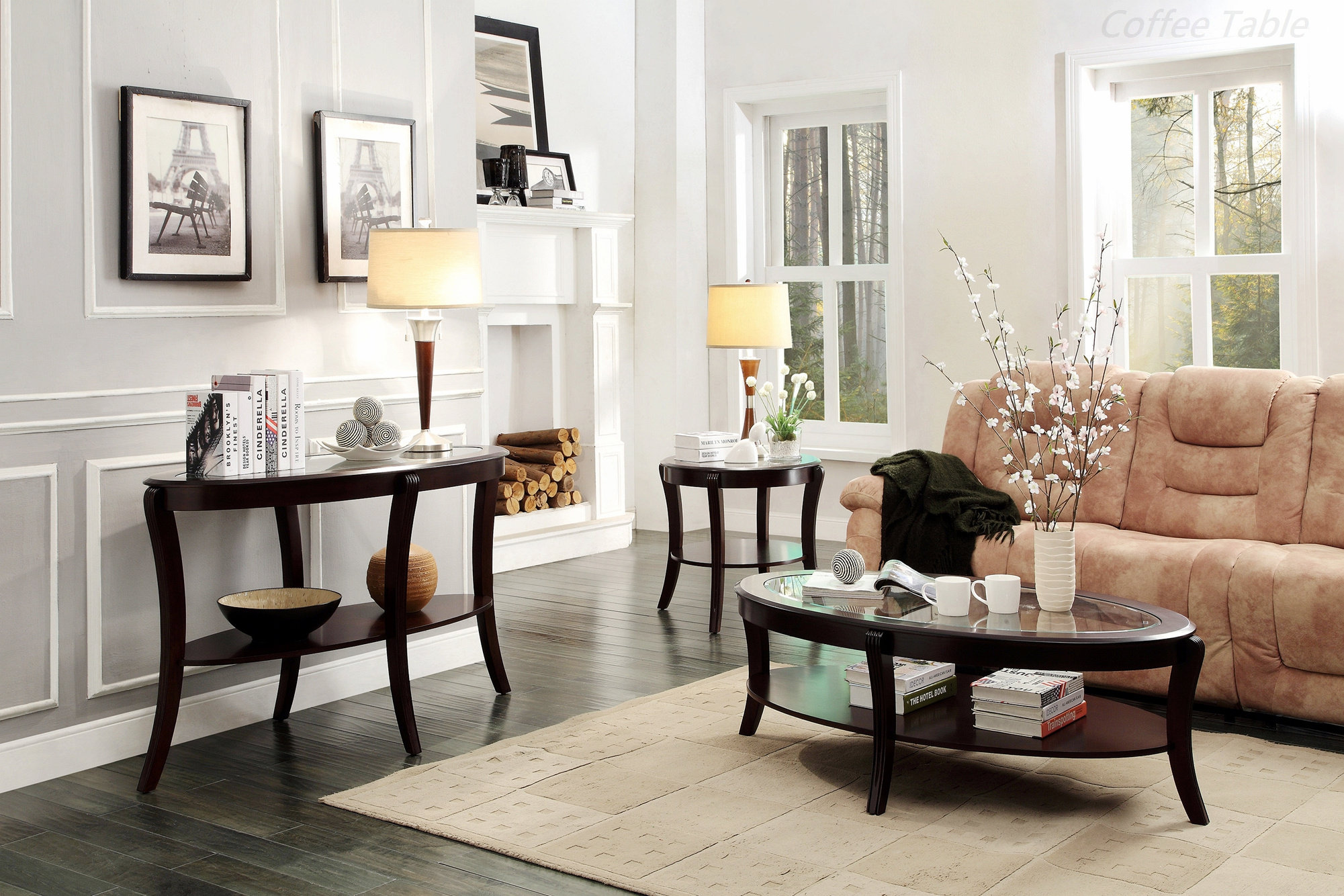 Lark Manor Single Coffee Table Coffee Table with Glass Inserted Top and ...