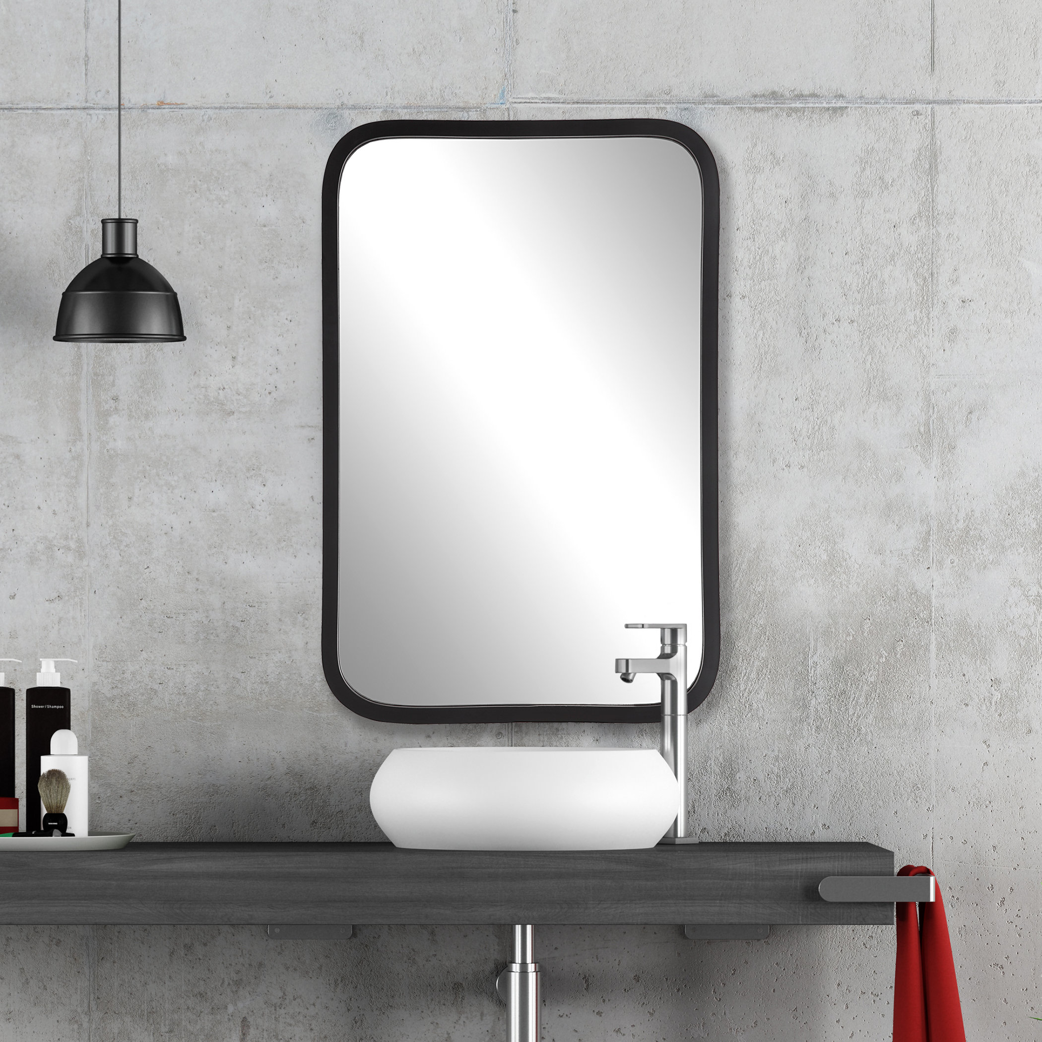 17 Stories Mateo Rounded Corner Vanity Mirror 30" | Wayfair
