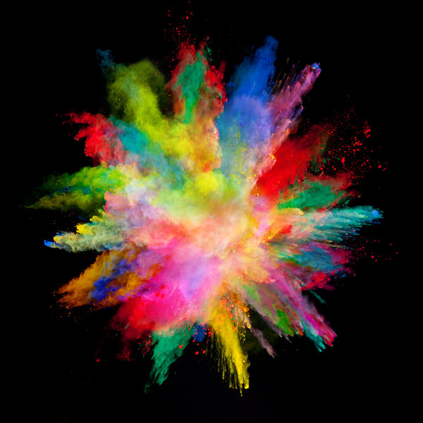 Orren Ellis Flemmie Colored Powder Explosion On Canvas Photograph | Wayfair