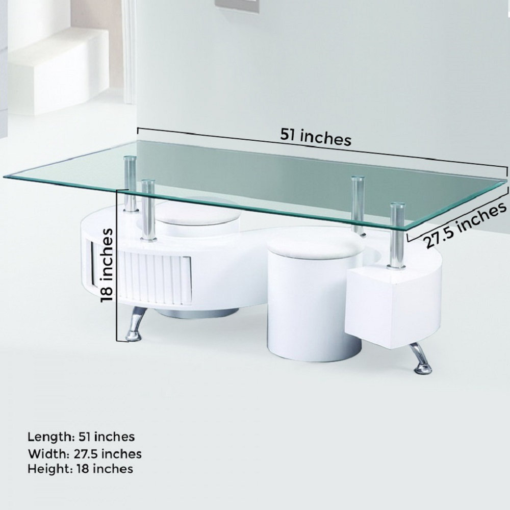 Orren Ellis Cauley Infinity Premier Tempered Glass Coffee Table | Wayfair