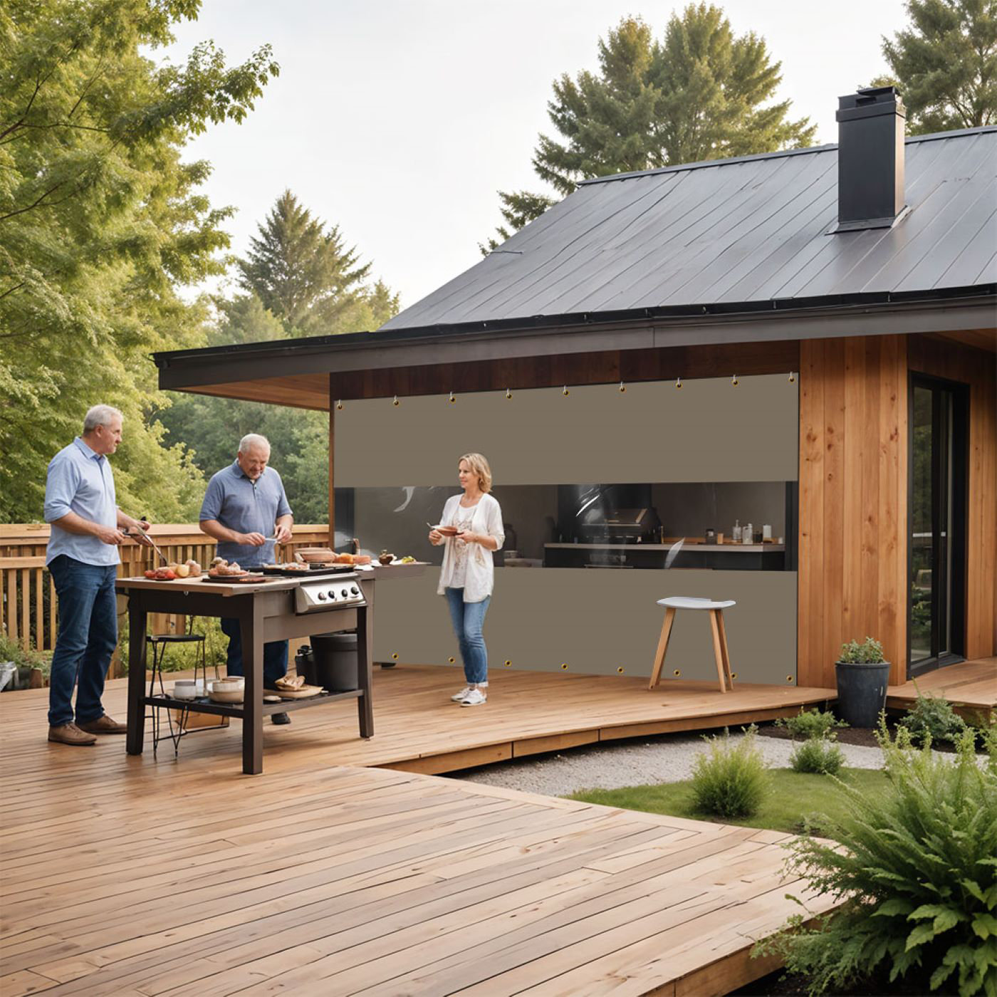 Covers & All Heavy Duty Outdoor Clear Panel Curtain, All Weather ...