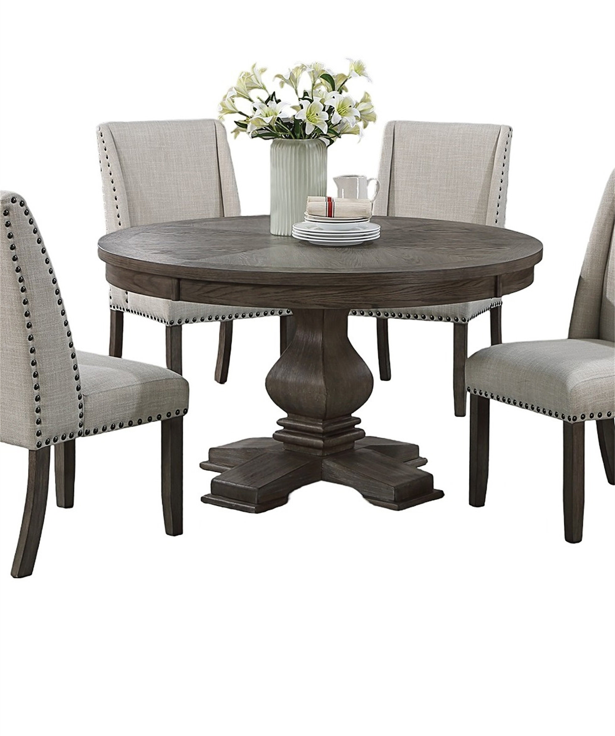 Alcott Hill® Traditional Formal 54"Foluke Round Dining Table Pedestal ...