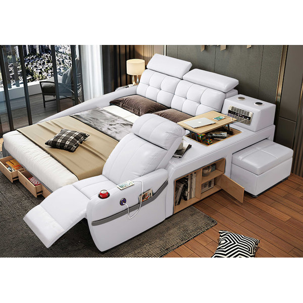 Wrought Studio Lubow Multifunctional Smart Upholstered Bed & Reviews ...