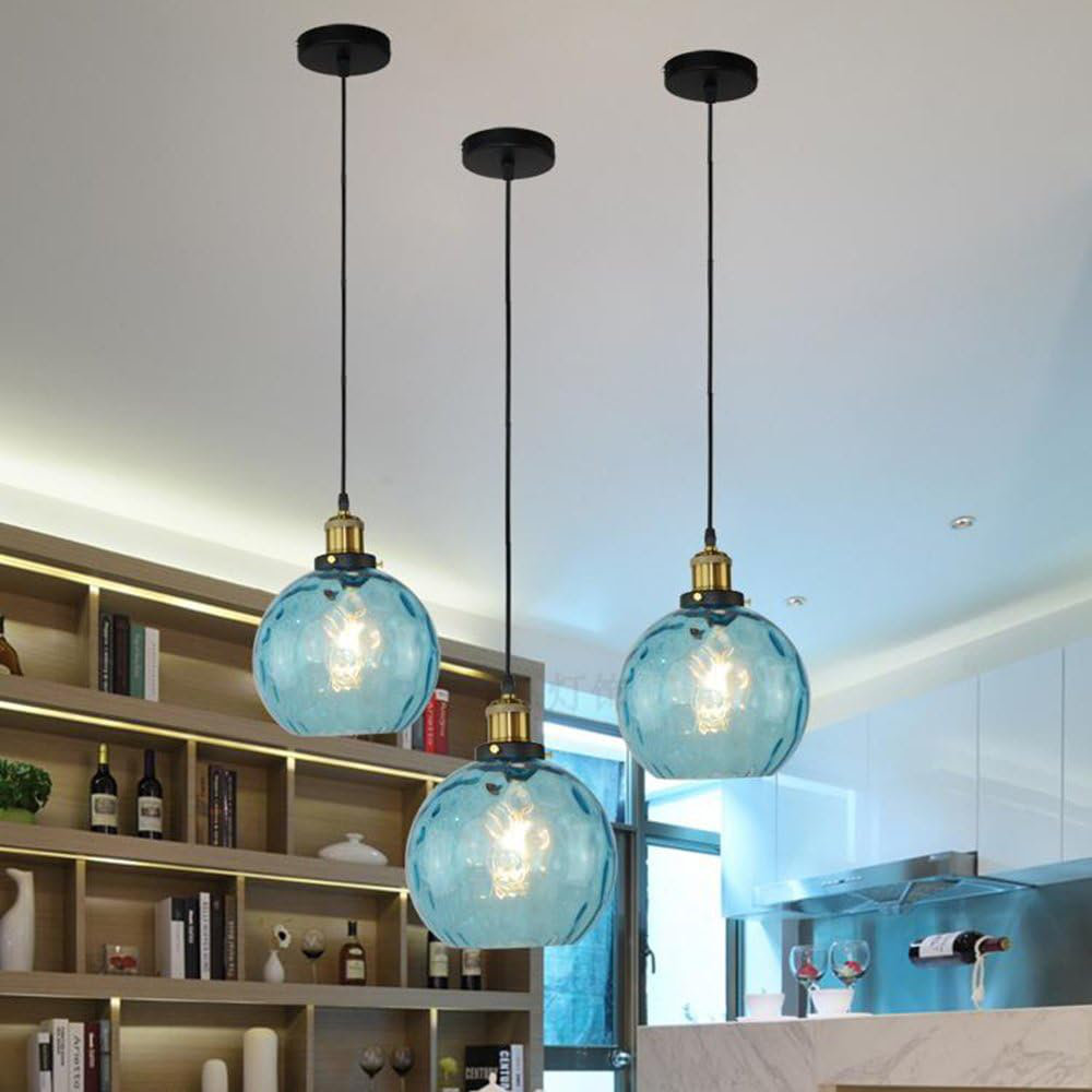 Brayden Studio Industrial Pendant Light Fixture With Ripple Glass Shade ...