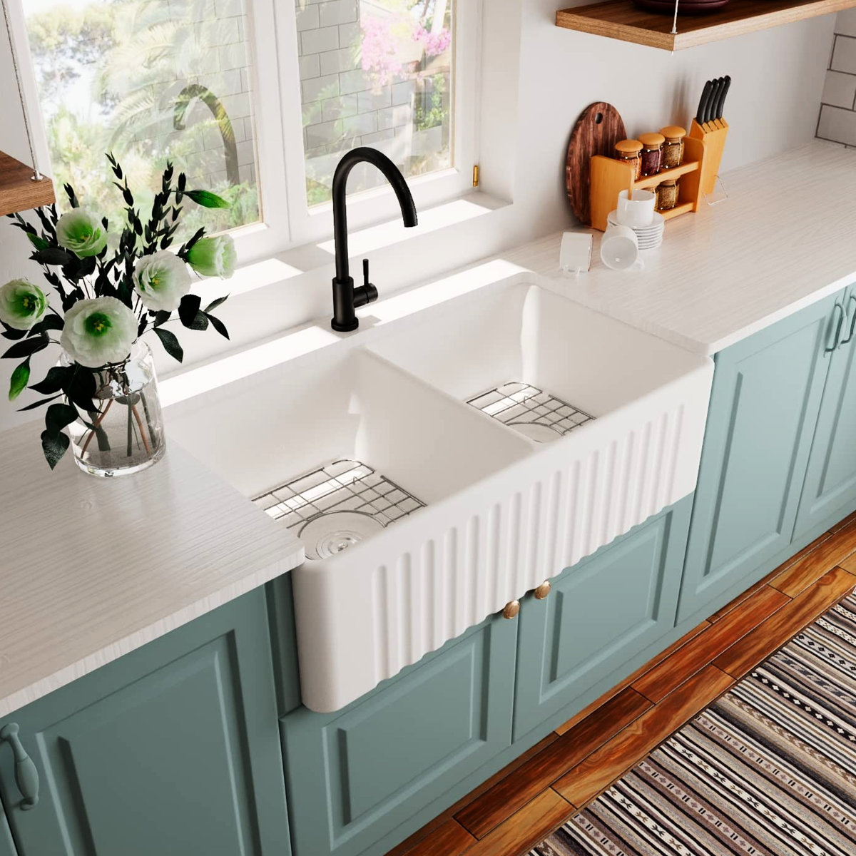 Kivaritio Double Basin Kitchen Sink 33"X20" - , Heat , Stain Scratch ...