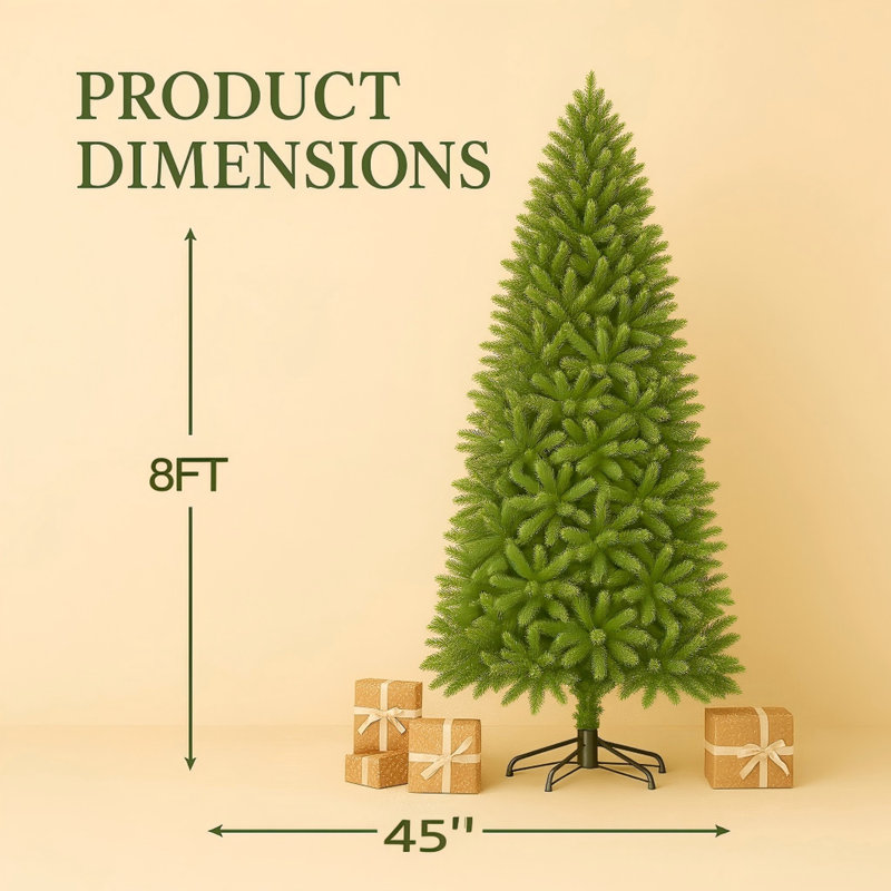 Cabinet Curvature Full Green Christmas Tree With Hinged Branches And ...