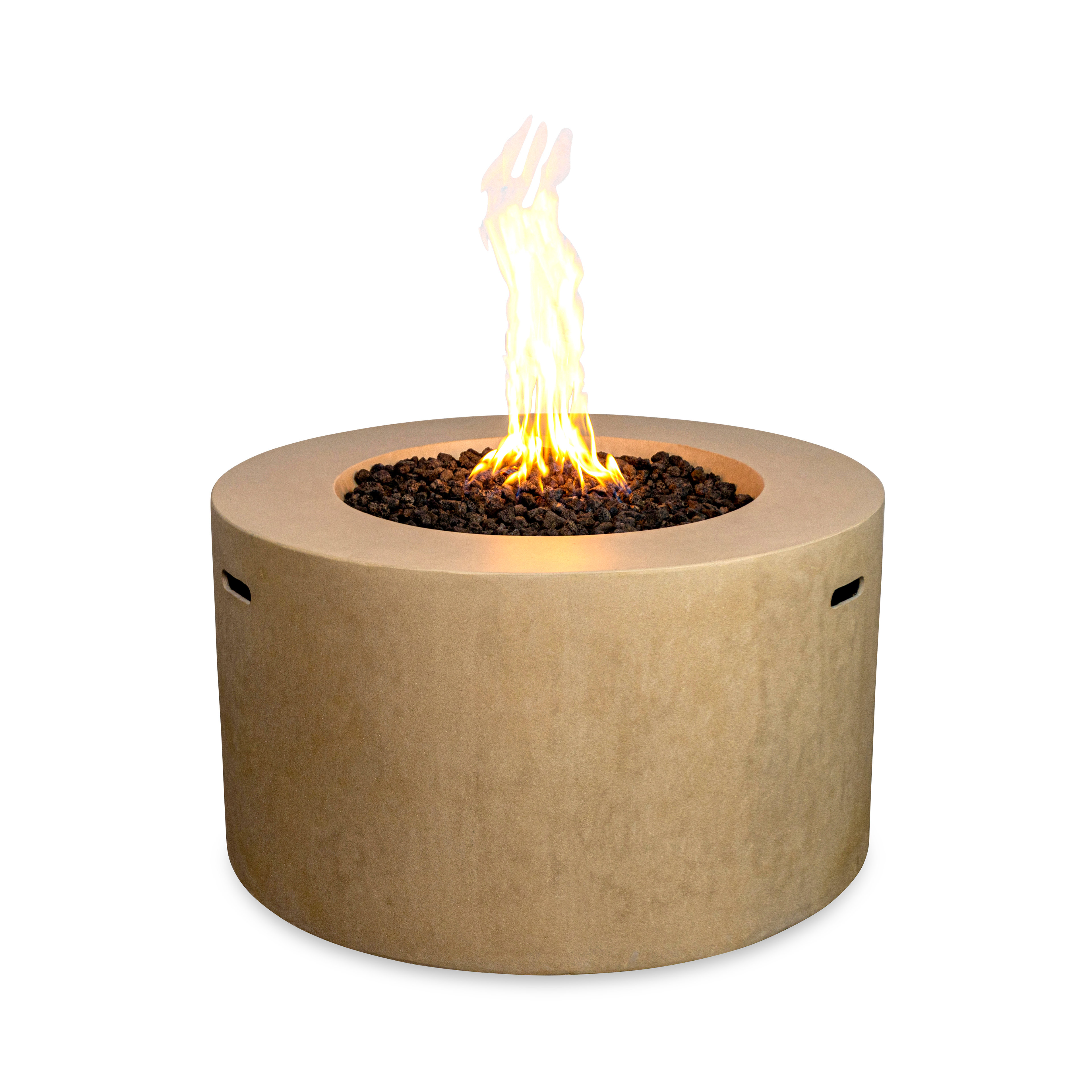 Latitude Run® Mason 42" Round Concrete Propane Gas Fire Pit with Access ...