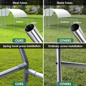 Latitude Run® Kempton 23ft Chicken Coop, Dome-roof Poultry Pen, Large ...