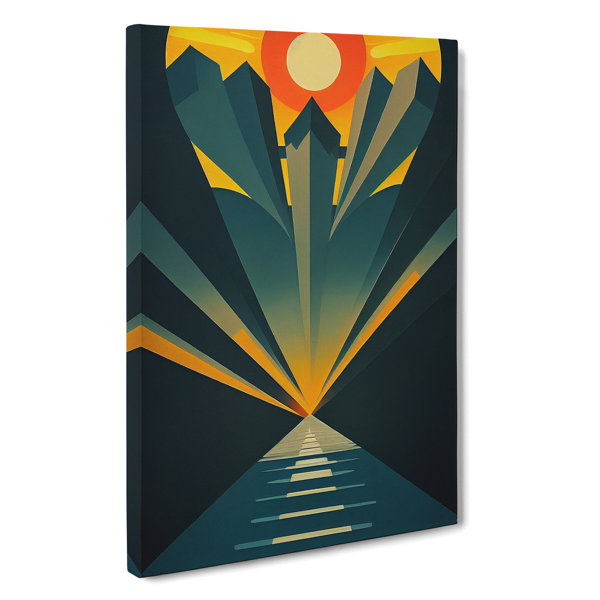 17 Stories Art Deco Sunset No.2 - Wrapped Canvas Print | Wayfair.co.uk
