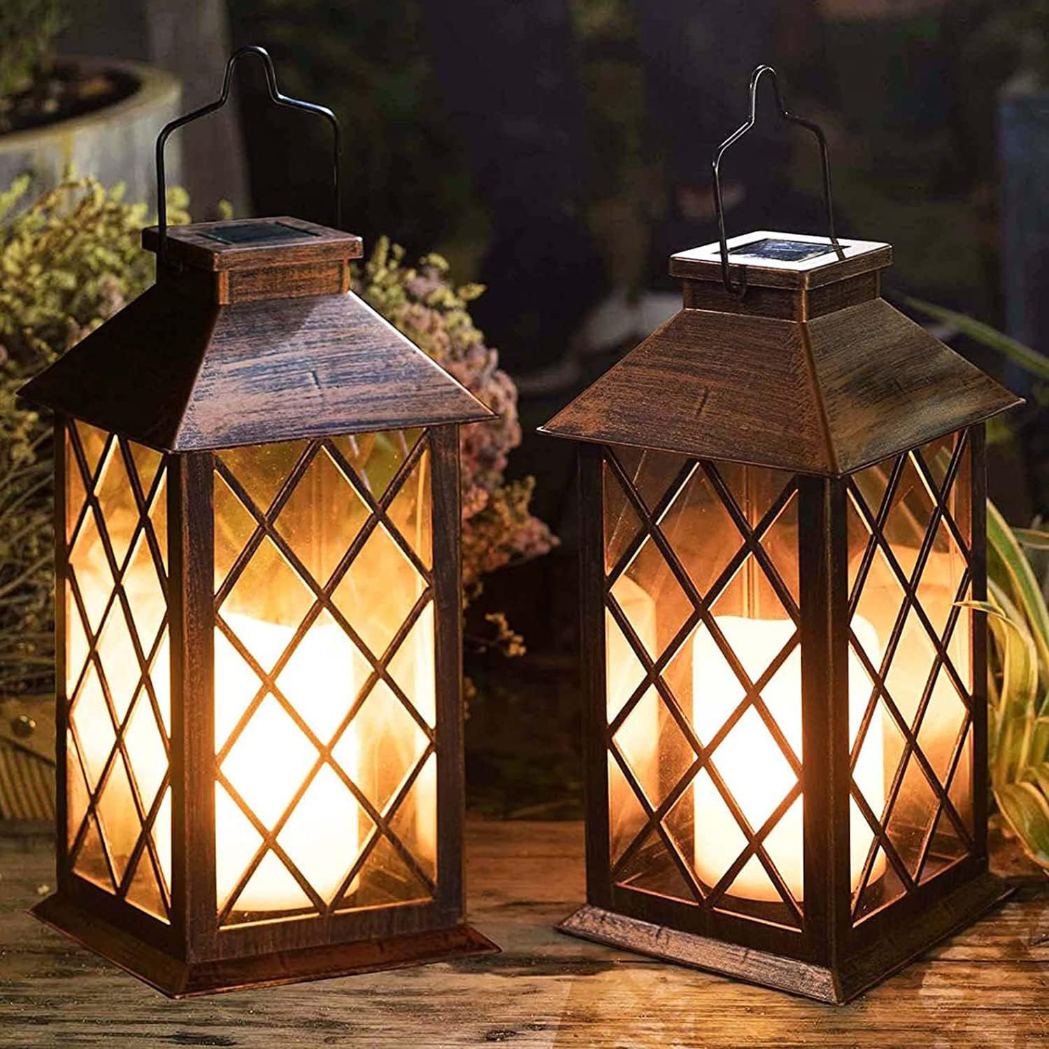 Belleze 14'' Solar Powered Integrated LED Outdoor Lantern | Wayfair