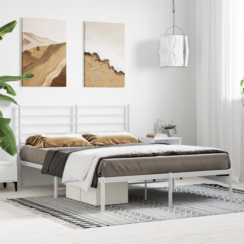 vidaXL Bed Frame Powder-Coated Steel Bed Frame | Wayfair