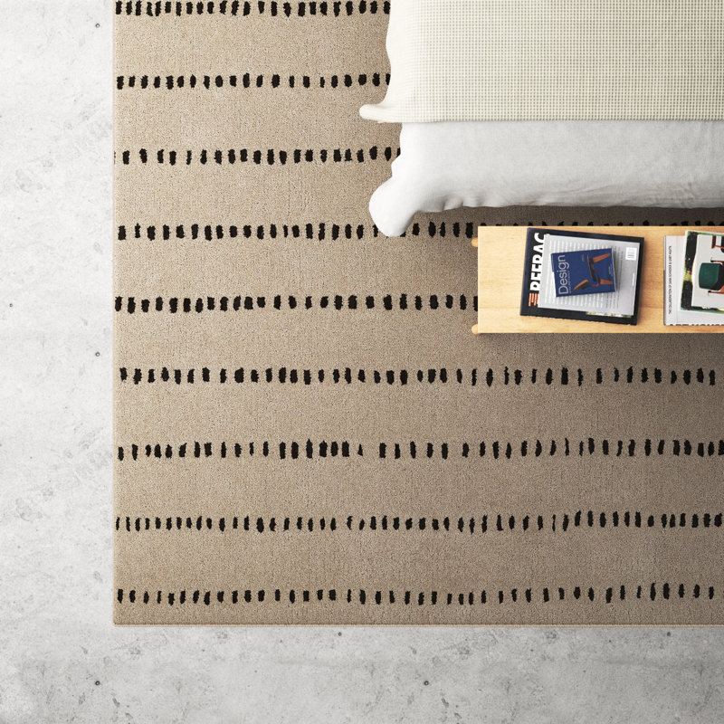 AllModern Austen Striped Handmade Tufted Wool Beige Area Rug & Reviews ...