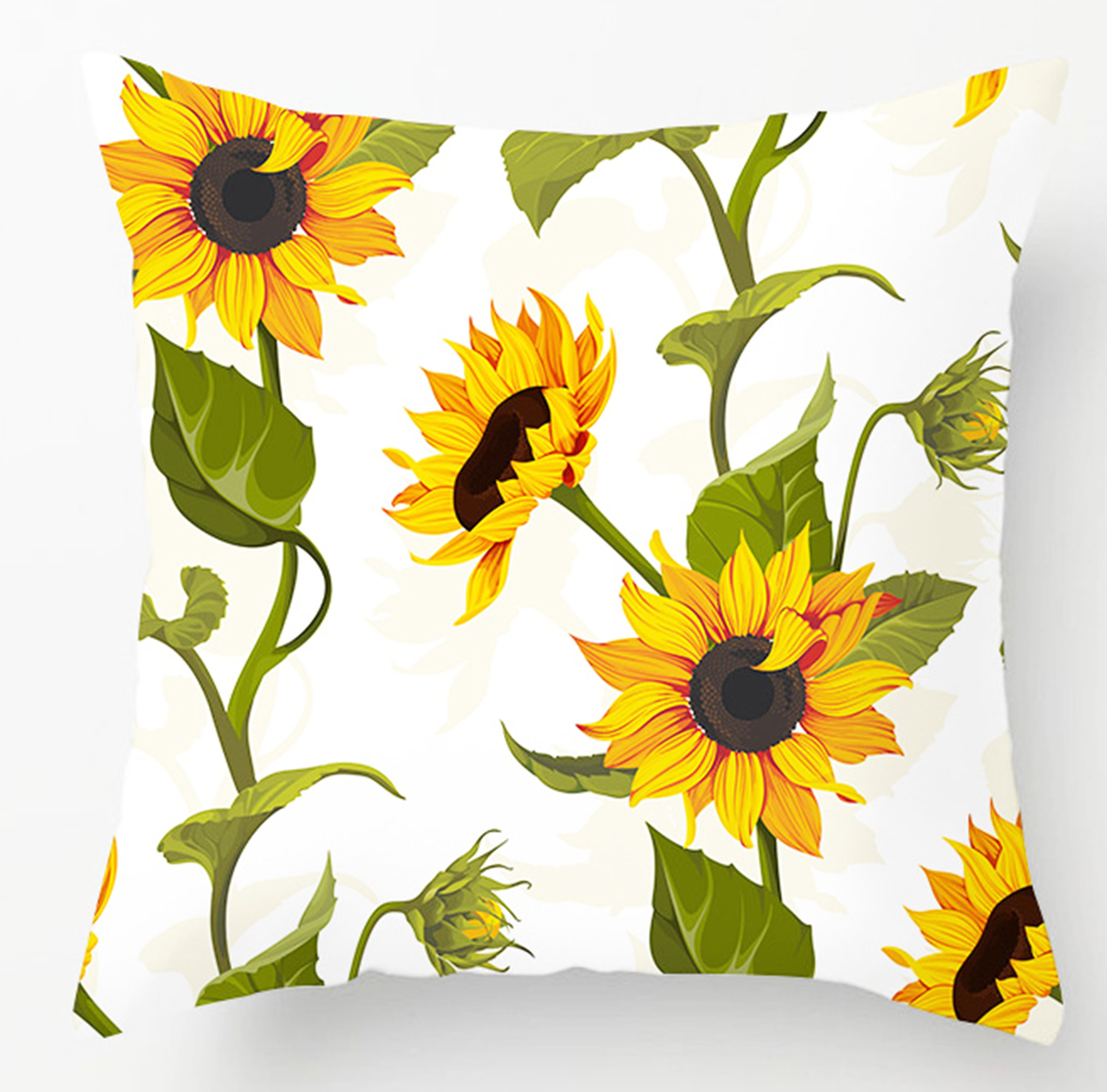 LINEL COLLECTION Sunflowers White Pillow Cover | Wayfair