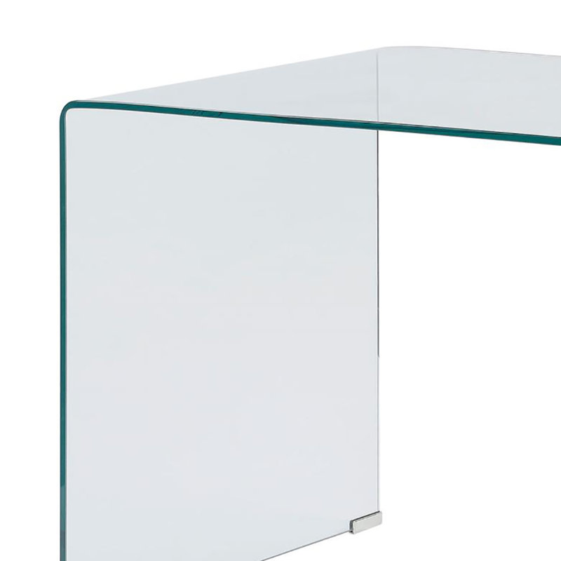 Ivy Bronx Kynadee Glass Writing Desk in Clear | Wayfair