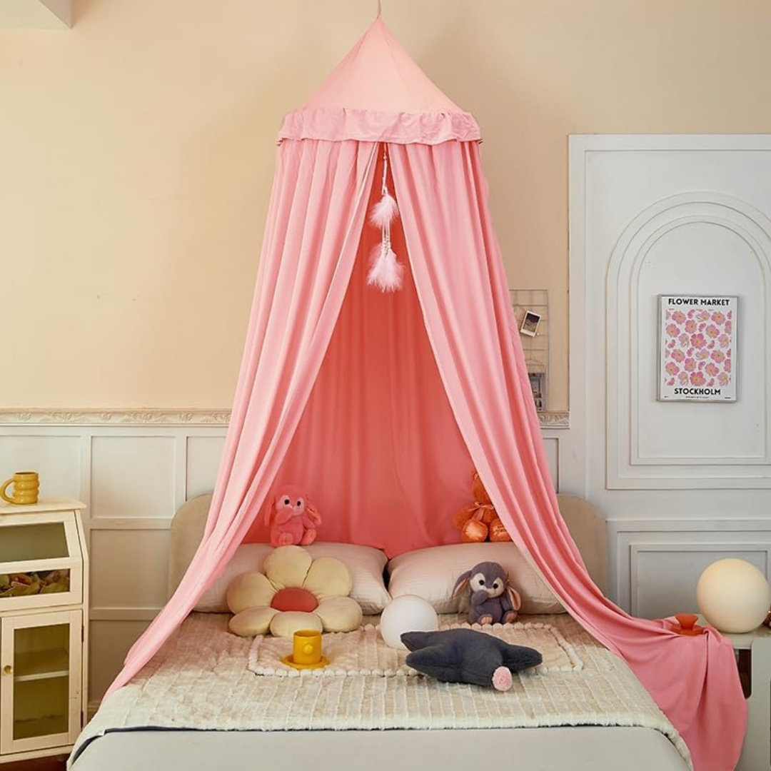 East Urban Home Bed Canopy, Round Dome Girls Mosquito Net, Pink, 270 X ...