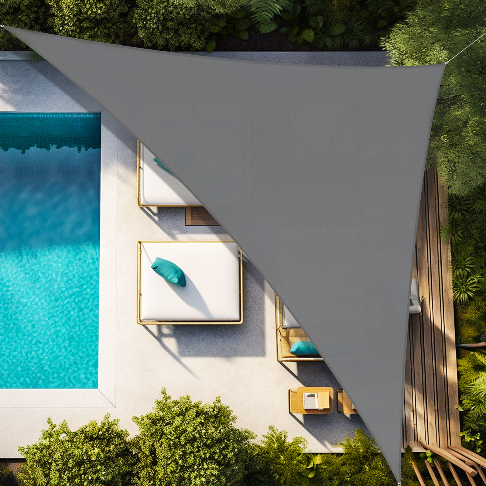 Artpuch 6ft x7ft Triangle Patio Shade Sail Outdoor Pool Garden Yard ...