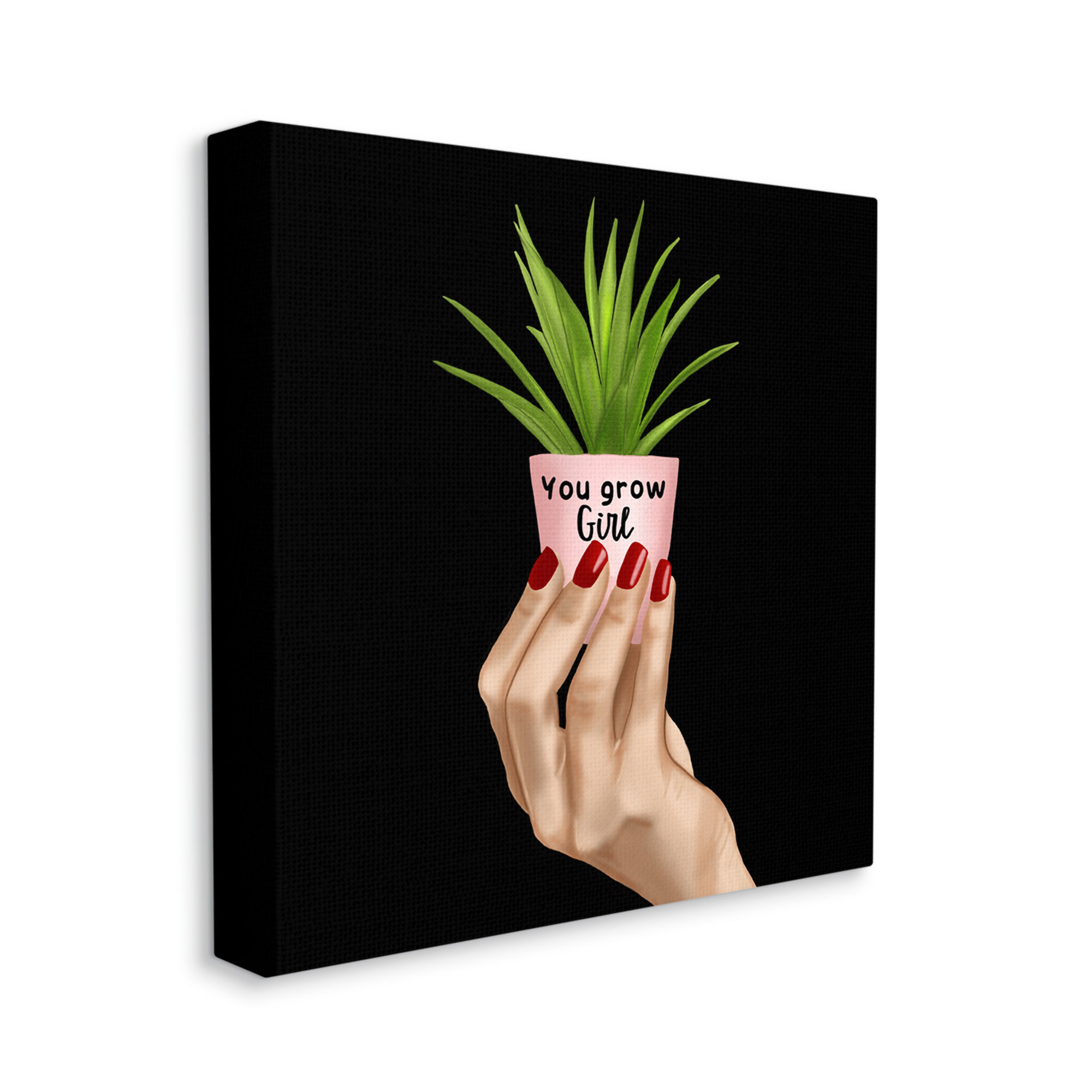 Ebern Designs You Grow Girl Plant Canvas Wall Art by Saba Rauf ...