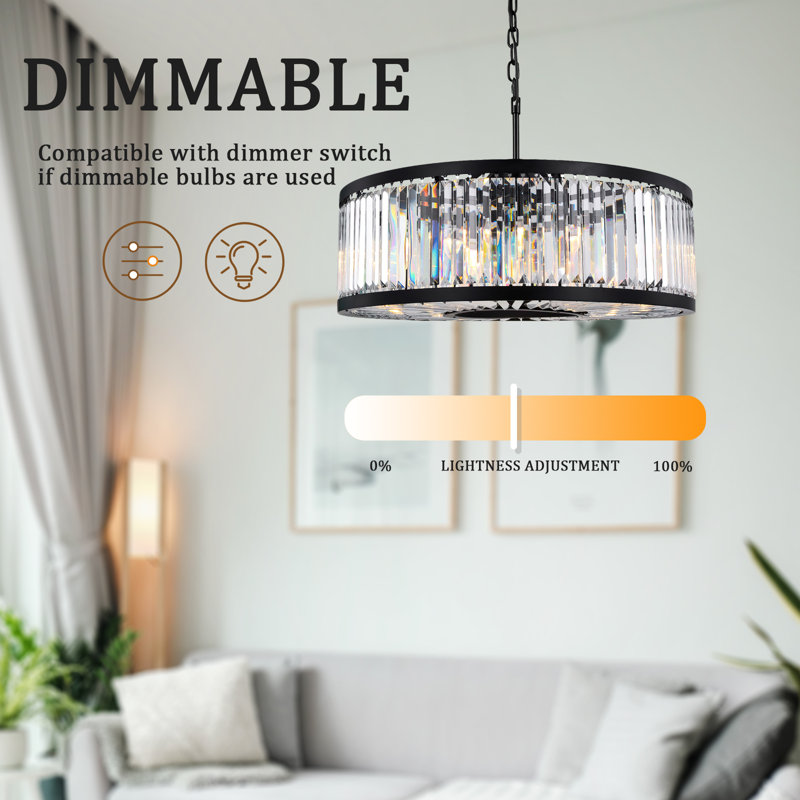 Mercer41 Tyesa 6 - Light Dimmable Drum Chandelier | Wayfair