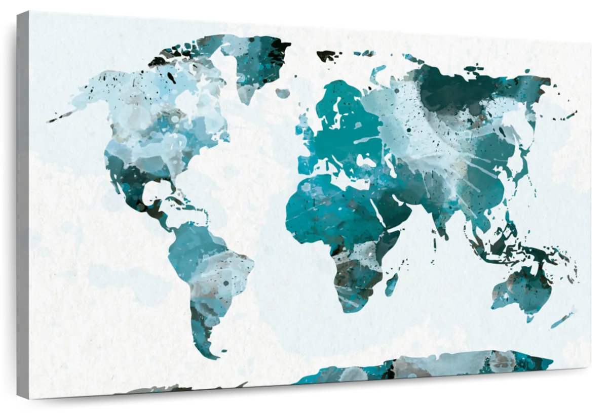 Elephant Stock Turquoise Splash World Map | Wayfair