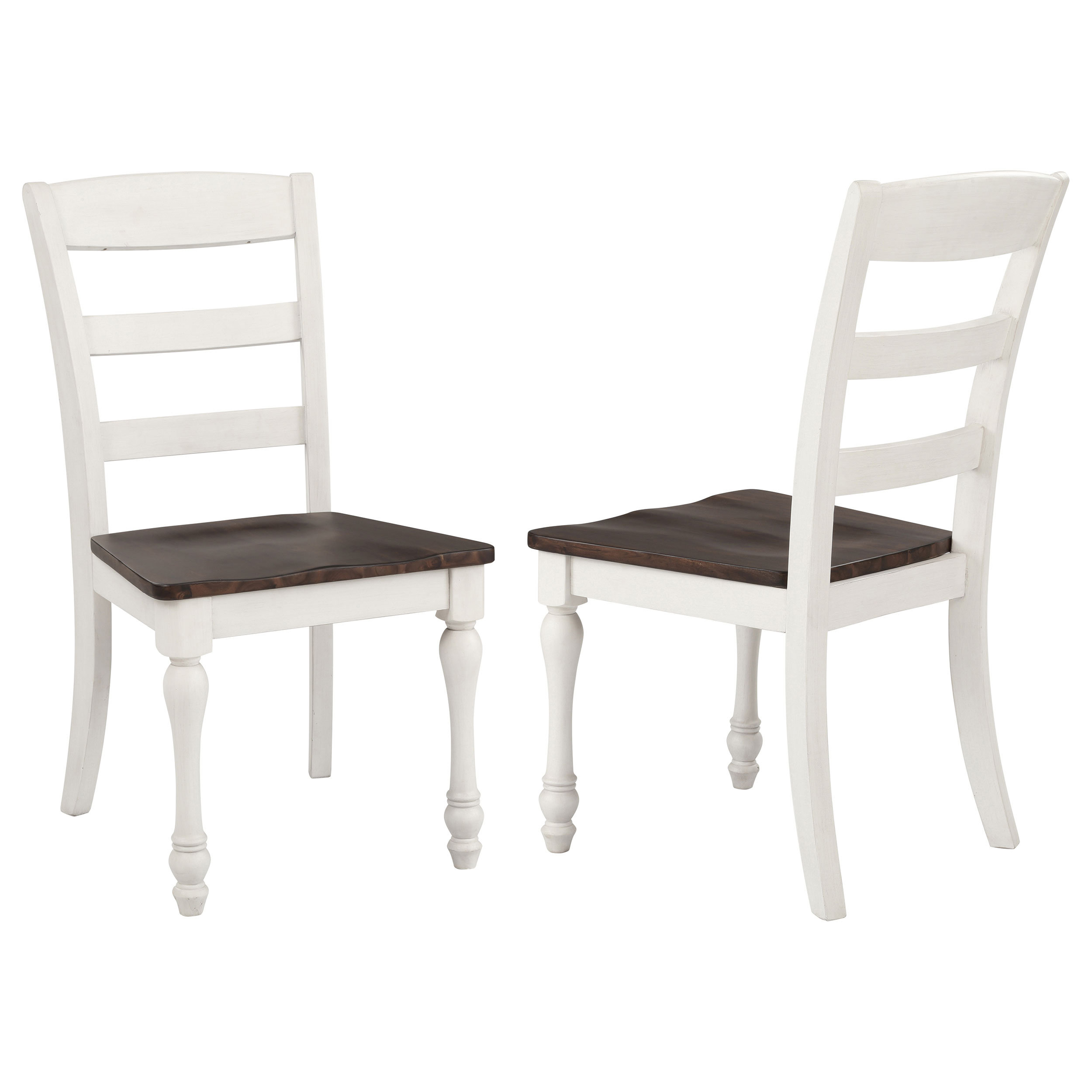 Ebern Designs Madelyn Wood Dining Side Chair Coastal White (Set of 2 ...