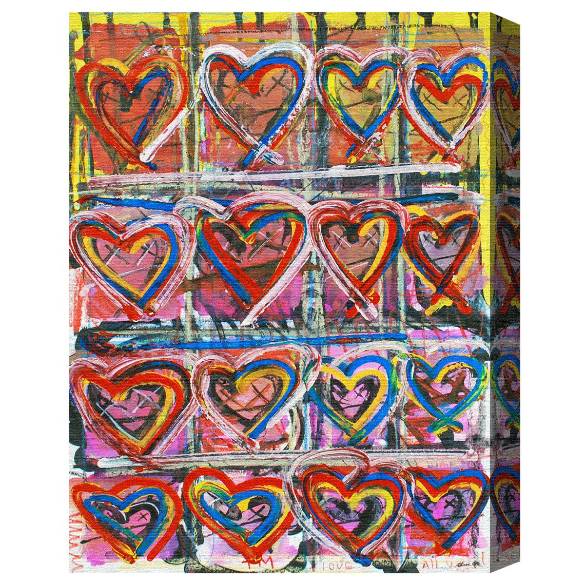 Brayden Studio® 'Heart Yellow' -Wrapped Canvas Print on Canvas | Wayfair