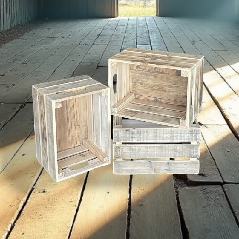 Heirloum Nature's Market Reclaimed Wood Storage Crate Set | Wayfair