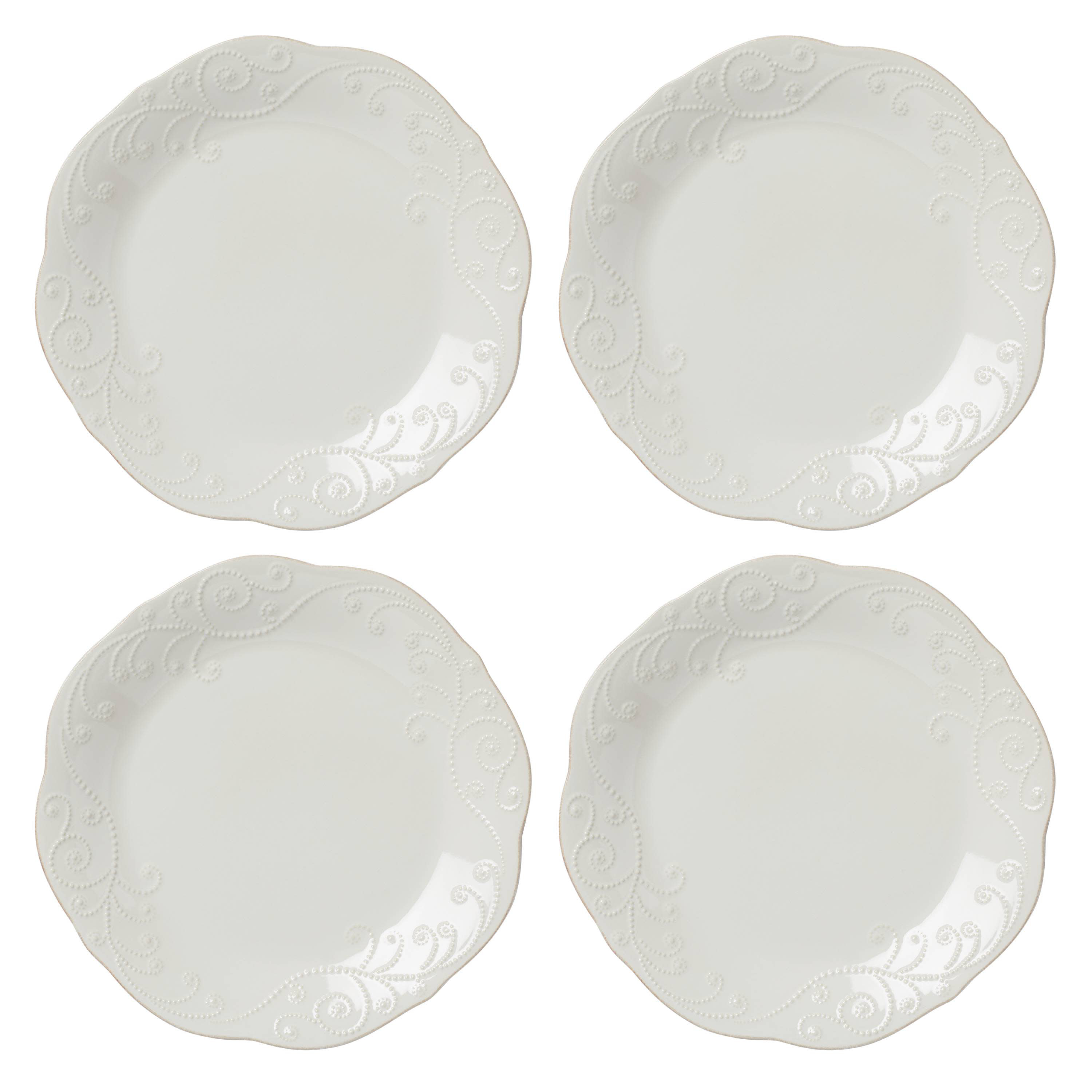 Lenox French Perle White 4-Piece Dinner Plate Set | Wayfair