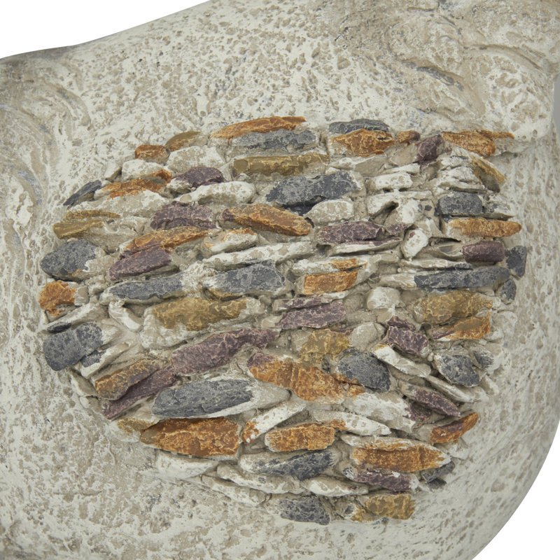 Arlmont & Co. Arona Polystone Indoor Outdoor Chicken Decorative Gray ...