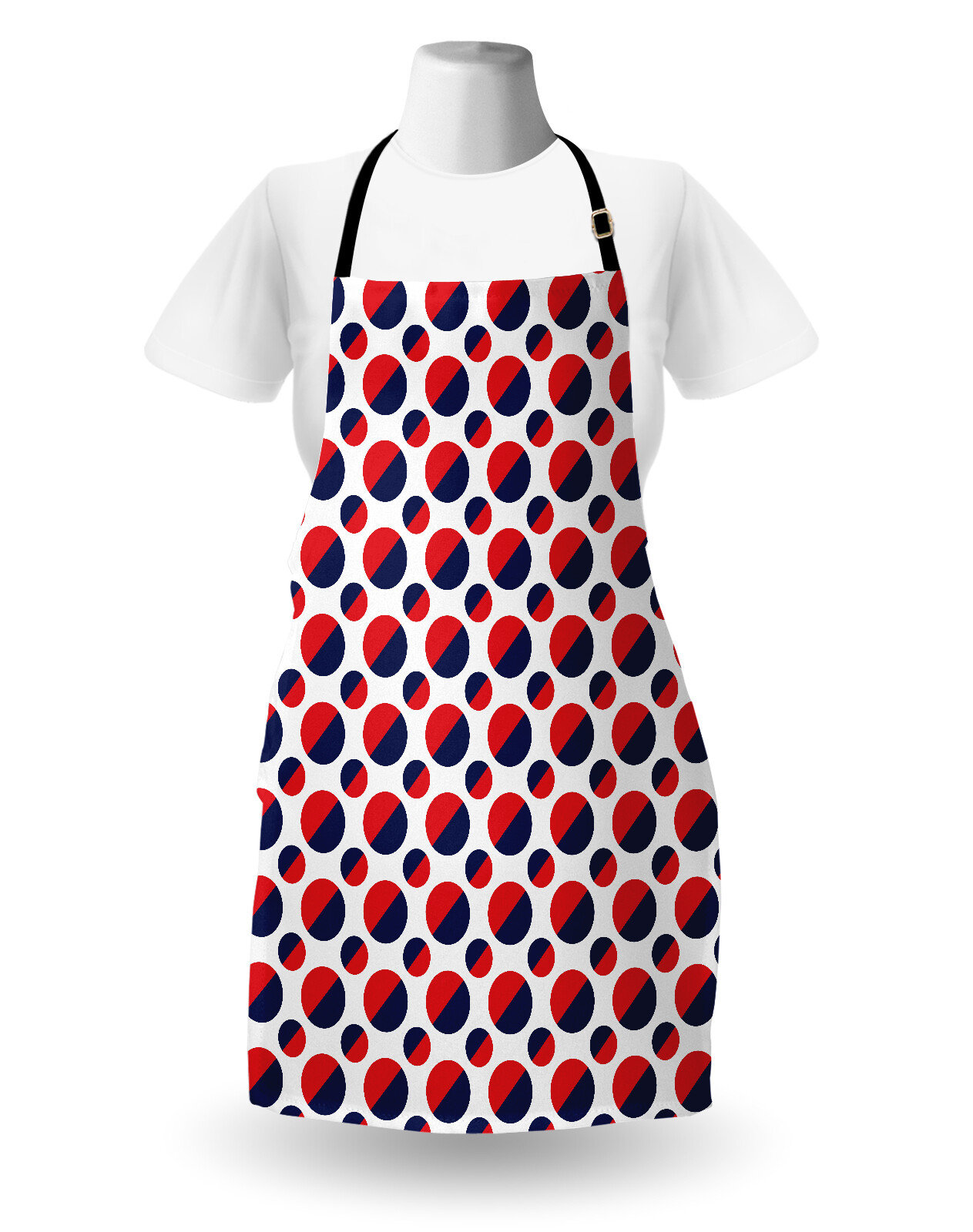 East Urban Home Geometric Apron Unisex, Red Circles Rounds, Adult Size ...