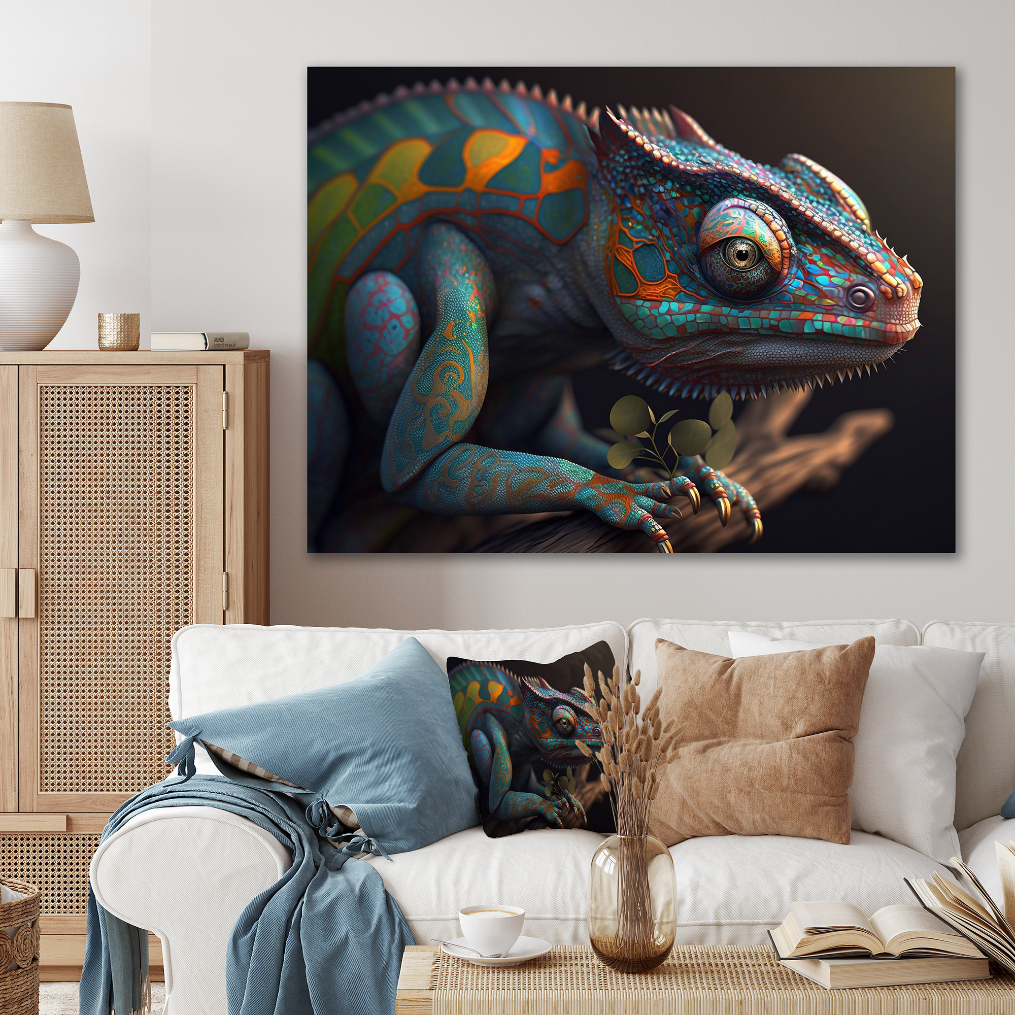 Bungalow Rose Close-up Of Colourful Cameleon I - Animals Insert Metal ...