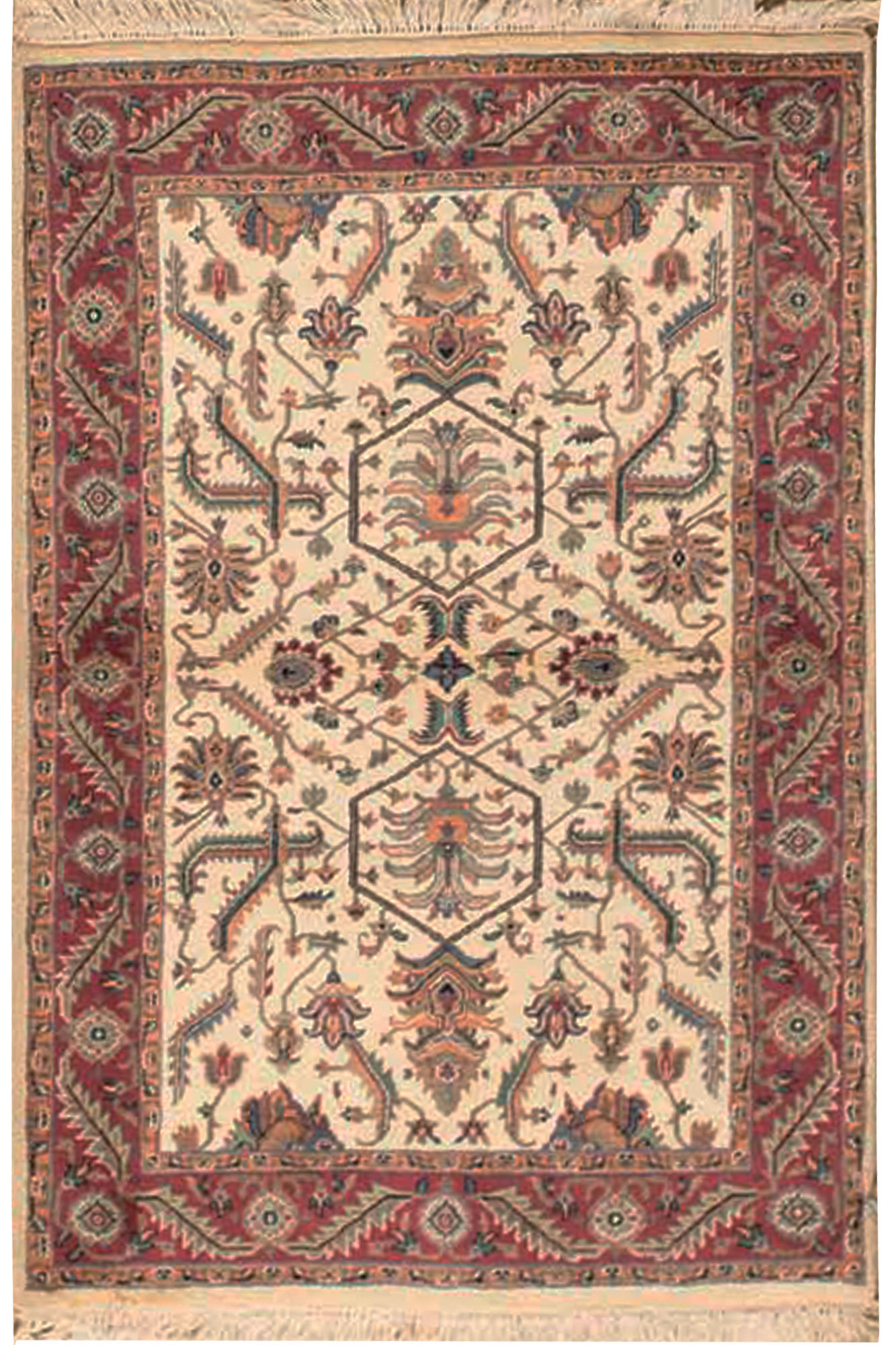 Bokara Rug Co., Inc. Hand-Knotted High-Quality Ivory and Rust Area Rug ...