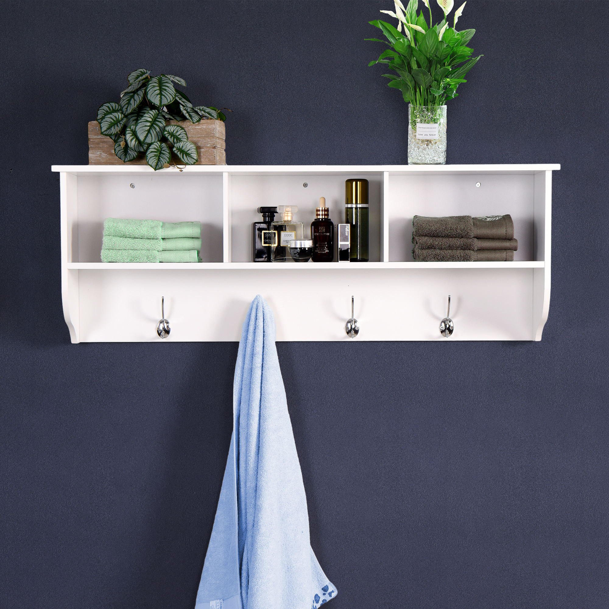 Latitude Run® 4 - Hook Wall Mounted Coat Rack with Shelves | Wayfair