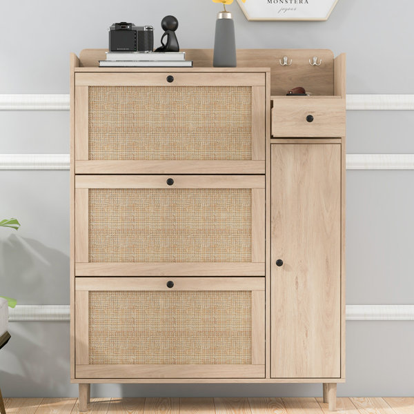 Wade Logan® Armoire de rangement à 3 niveaux avec tiroir et armoire ...