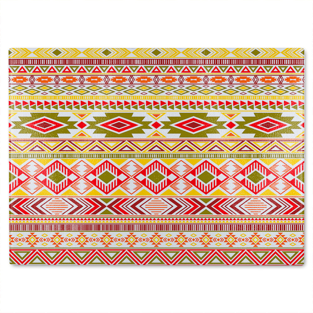 Andrew Lee Aztec American Indian Pattern Glass Chopping Board | Wayfair ...