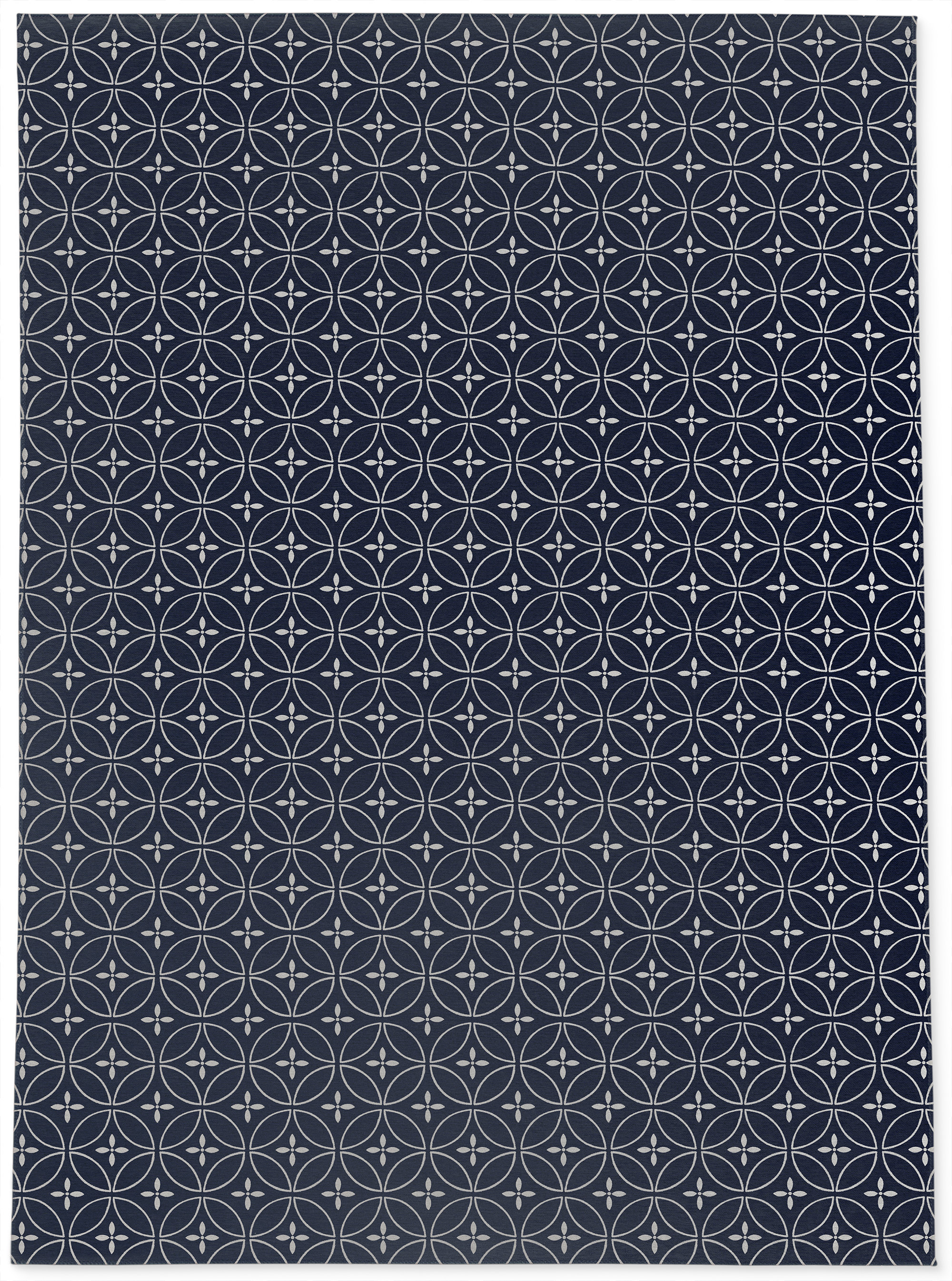 George Oliver Geometric Navy/White Area Rug | Wayfair