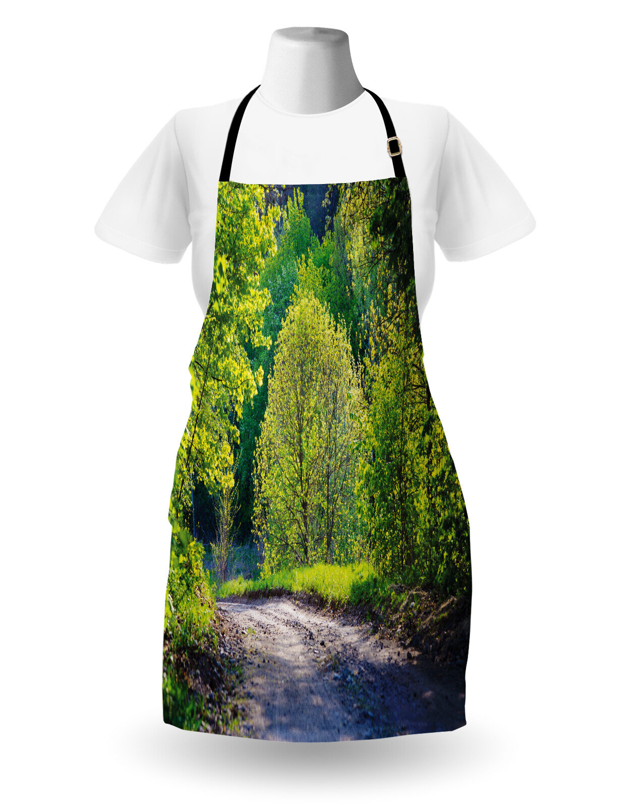 East Urban Home Spring Apron Unisex, Path in Forest by Lake, Adult Size ...