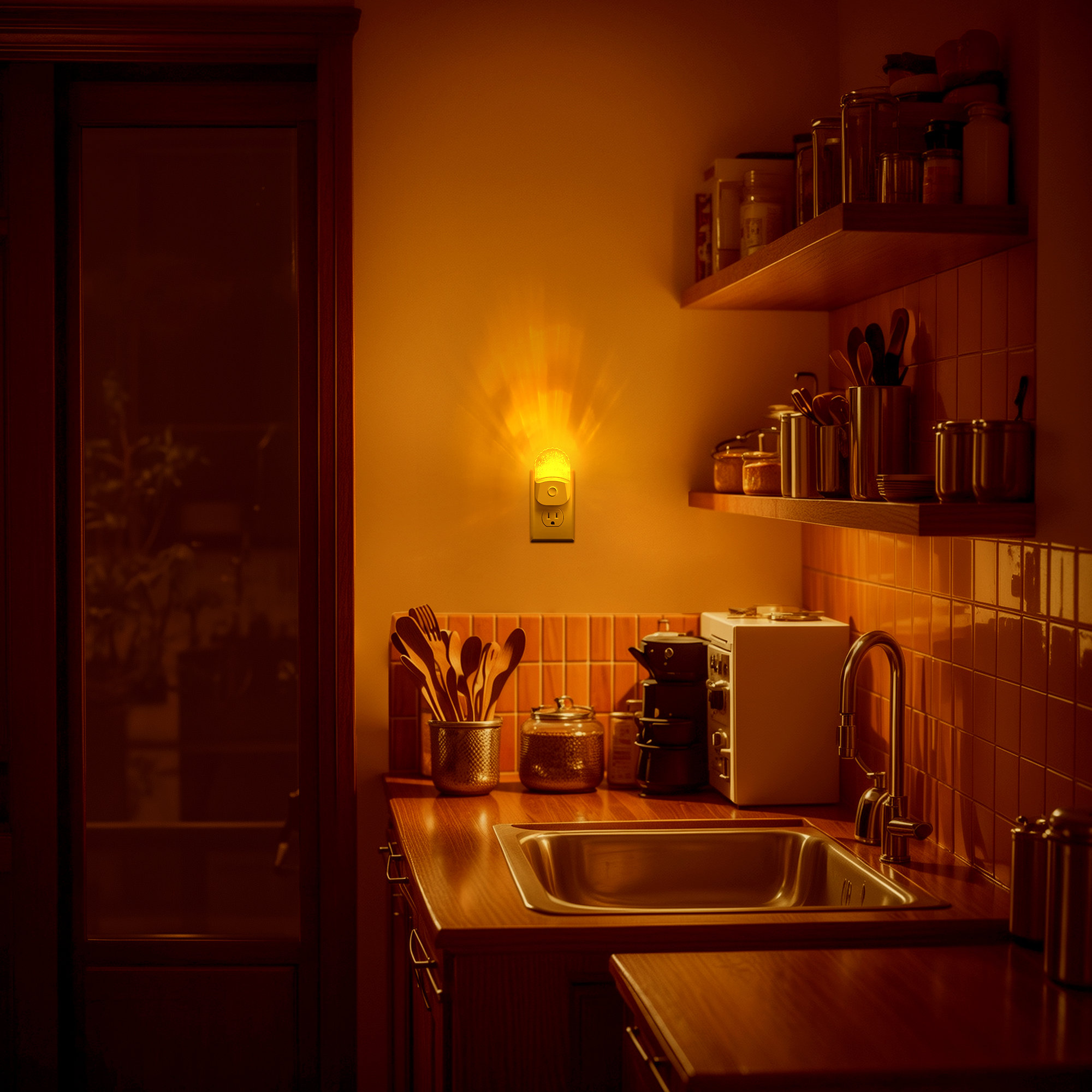 YANSUN 4-Pack Warm Night Light With Memory | Wayfair