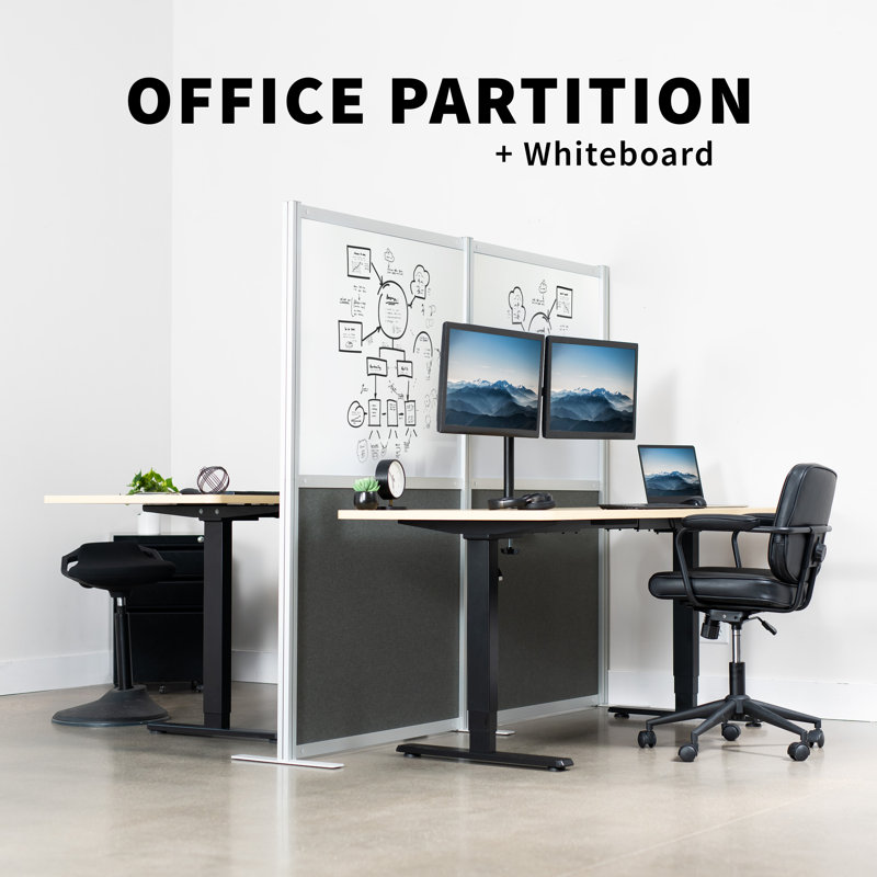 VIVO Modular Wall System, 2 PET + Magnetic Whiteboard Panels, Office ...