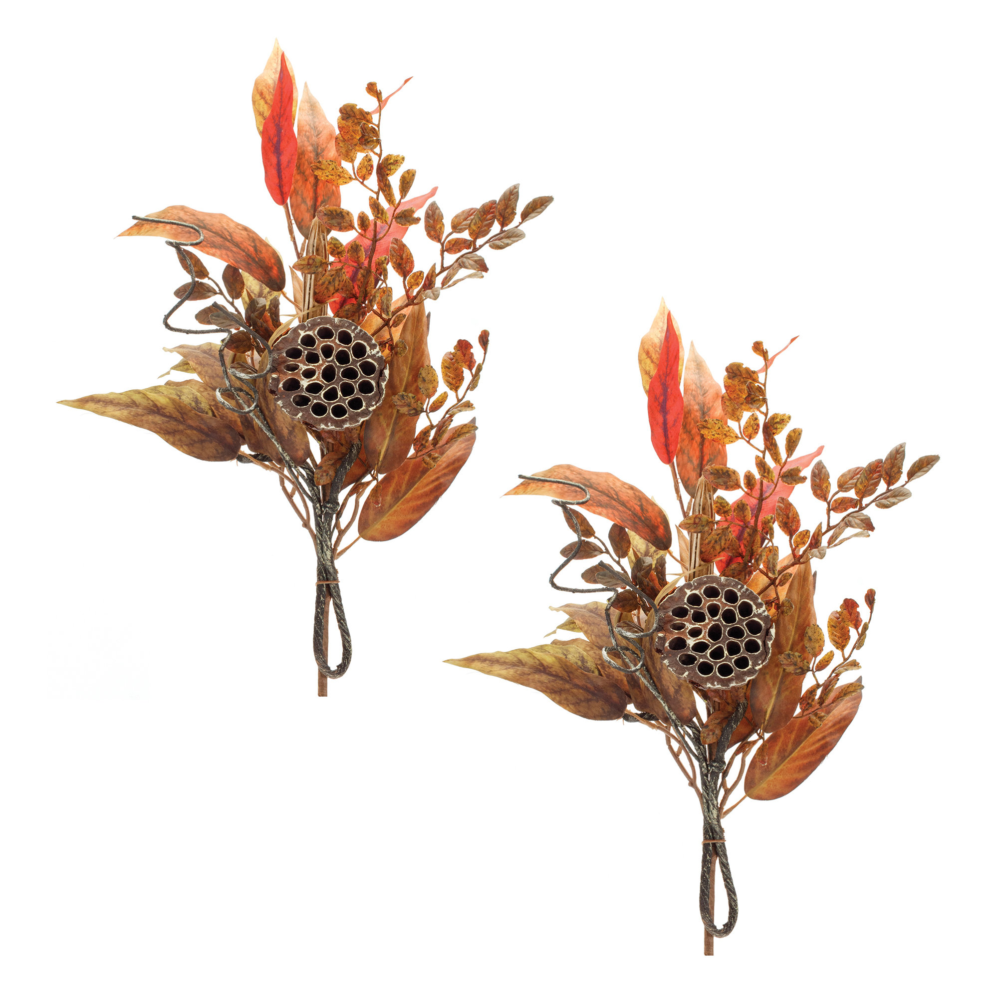 The Holiday Aisle® Mixed Fall Foliage Spray (Set of 2) | Wayfair