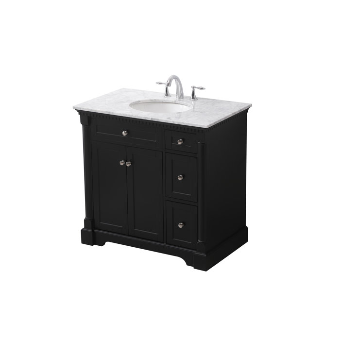 Red Barrel Studio® 36'' Single Bathroom Vanity with Marble Top ...