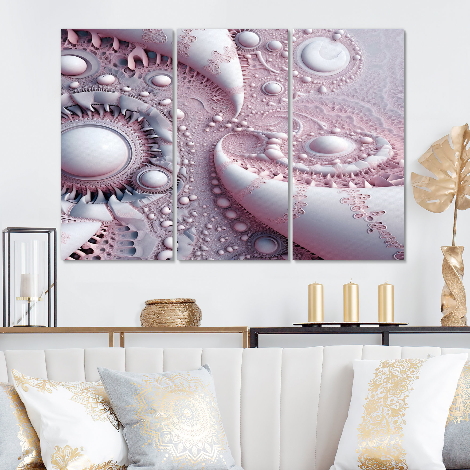 Design Art Alien Fractal Space Universe In 3D Pink IX - Fractals Wall ...